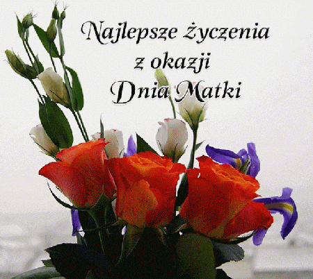 Kwiaty z życzeniami dla mamy - Życzenia na GifyAgusi.pl