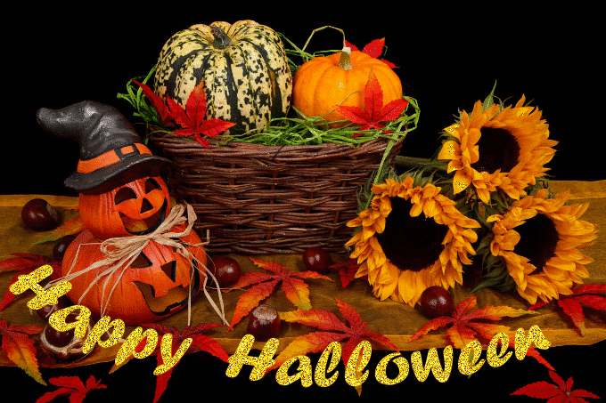 Dynia i napis Happy Halloween - Gify i obrazki na GifyAgusi.pl