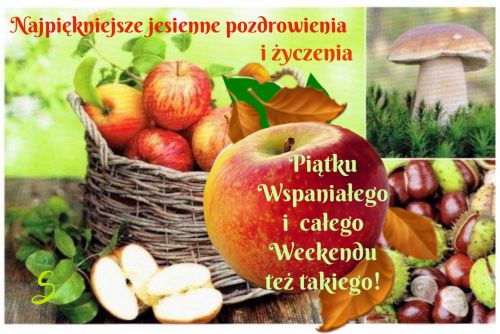 Jesienne pozdrowienia na piątek - Gify i obrazki na GifyAgusi.pl