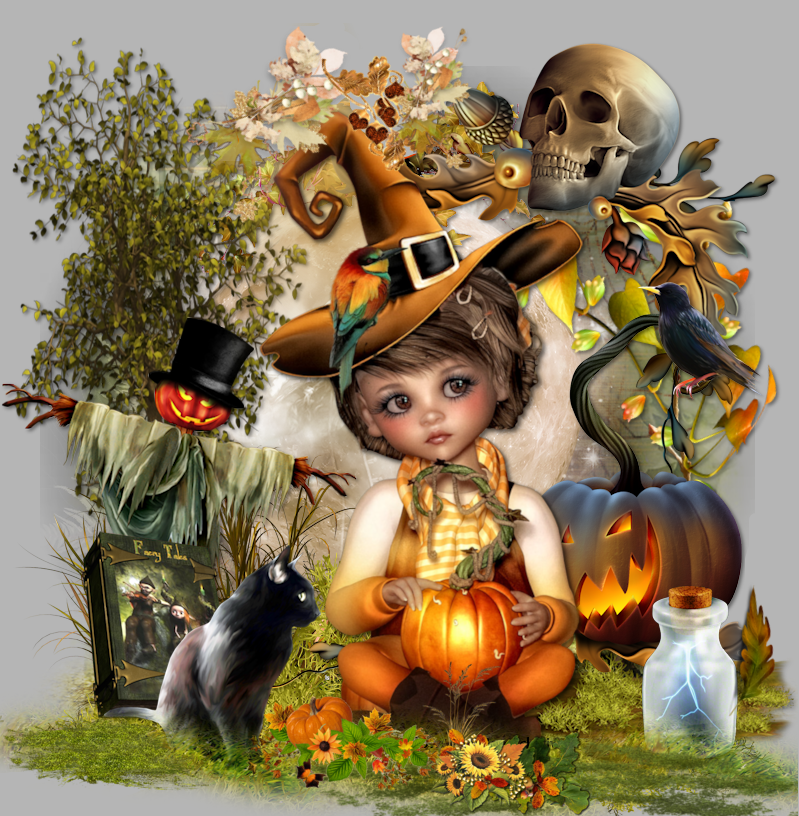 Dziewczynka pilnuje swojej dyni w Halloween - Gify i obrazki na ...