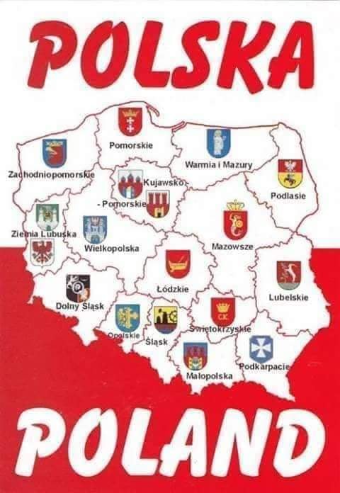 Mapa Polski z herbami i województwami - Gify i obrazki na GifyAgusi.pl