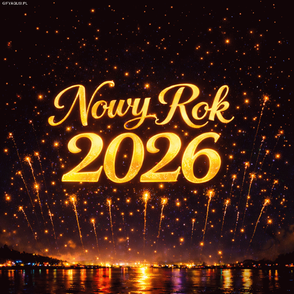 Animowany GIF na Nowy Rok 2026 - Gify i obrazki na GifyAgusi.pl